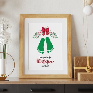 Mistletoe Christmas Footprint Art Craft, Holiday Craft, School Activity ...