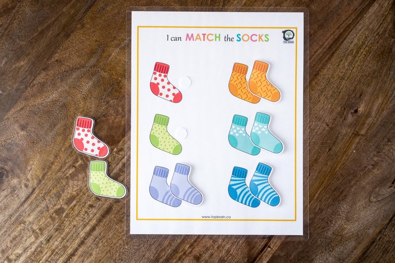 Kids Activity Socks Matching Busy Book Printable Toddler - Etsy