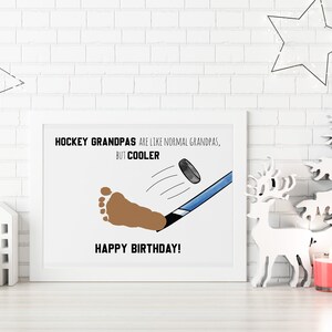 Hockey Grandpa Birthday Handprint Footprint Art Craft, Grandfather ...