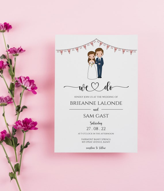 Personalized Wedding Invitation Minimalist Wedding Invitation - Etsy