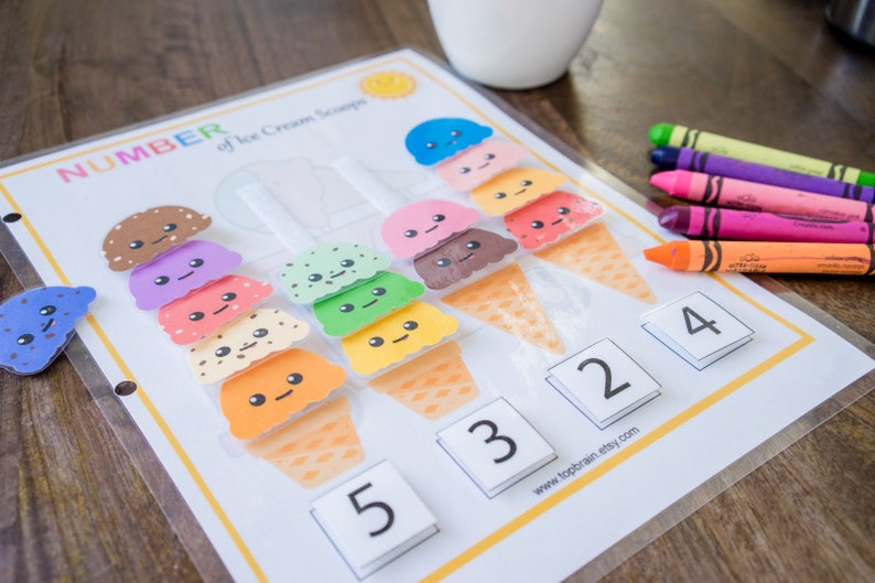 Ice Cream Toddler Busy Book: Montessori Inspired Learning With Counting ...