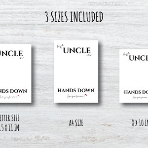 Best UNCLE Ever Hands Down Handprint Art Craft, Christmas Gift for ...