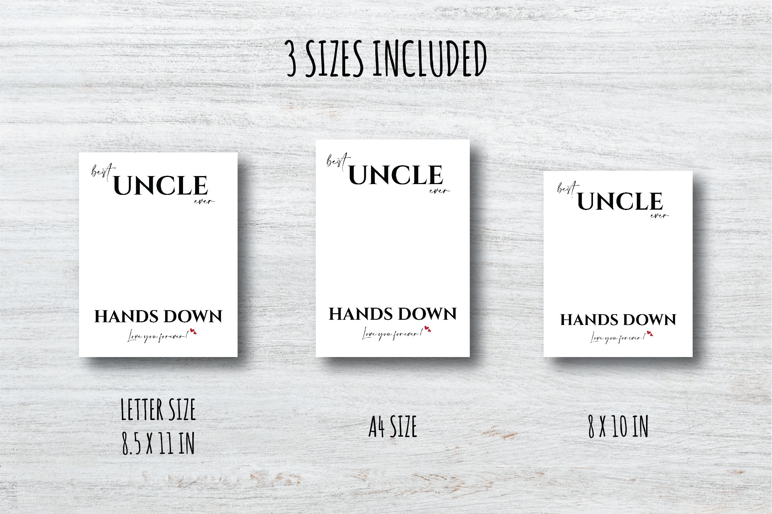 Best UNCLE Ever Hands Down Handprint Art Craft, Christmas Gift for ...