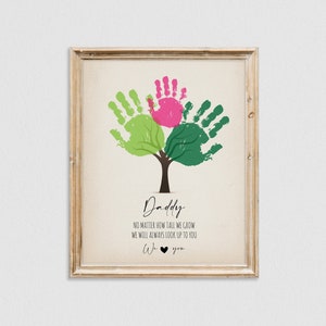 Handprint Tree, Handprint Art Craft, No Matter How Tall We Grow, Gift ...