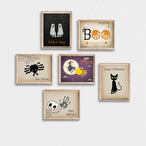 Halloween Handprint Art Set of 6, My First Halloween Handprint Art ...