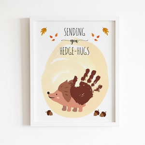 Hedgehog Hanprint Art Craft, Fall Autumn Art Print, Love Keepsake Mom ...