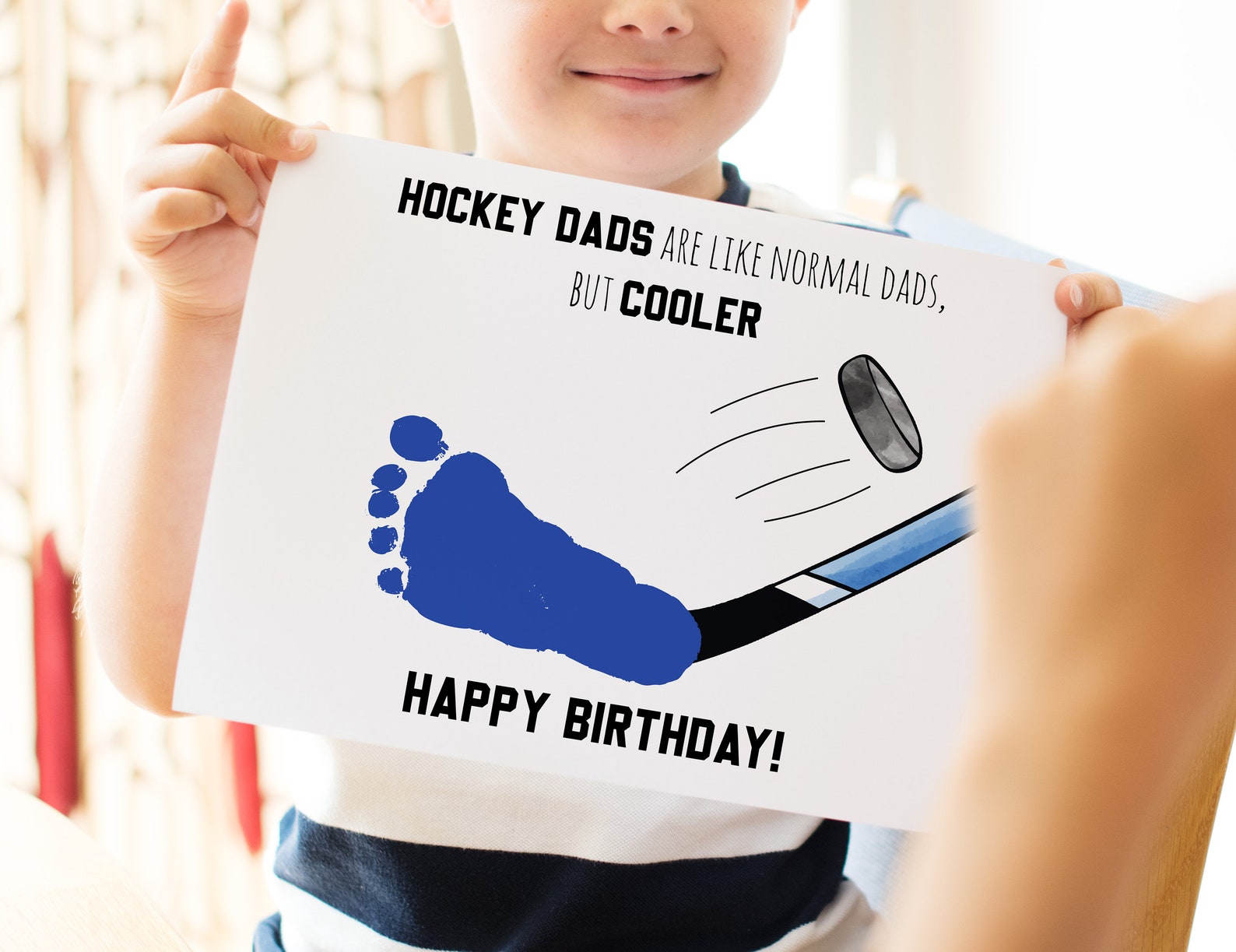 Hockey Dad Birthday Handprint Footprint Art Craft DIY Baby - Etsy