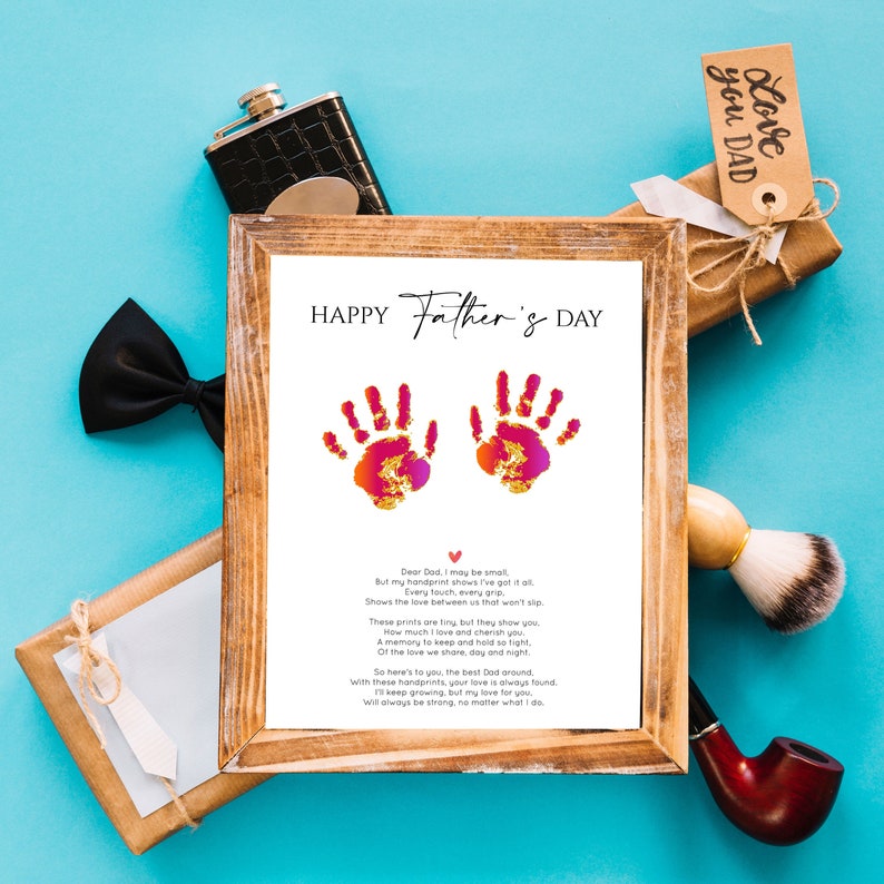 Happy Father's Day Handprint Art Craft Poem to Dad for - Etsy