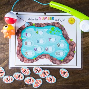 Preschool Worksheets Fishing, Toddler Activities Number Counting, Busy ...