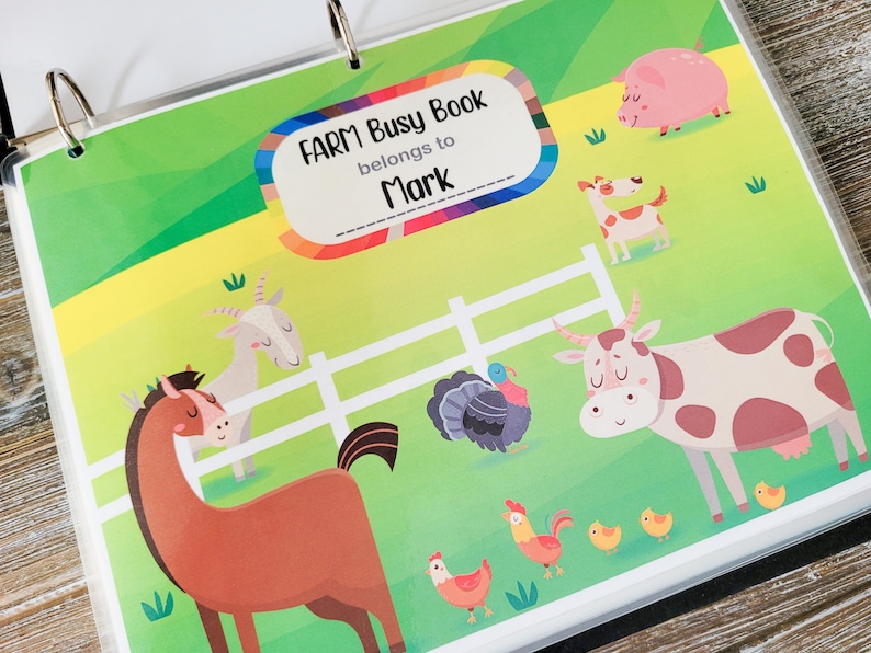 FARM Busy Book Personalized Printable Toddler Preschool - Etsy