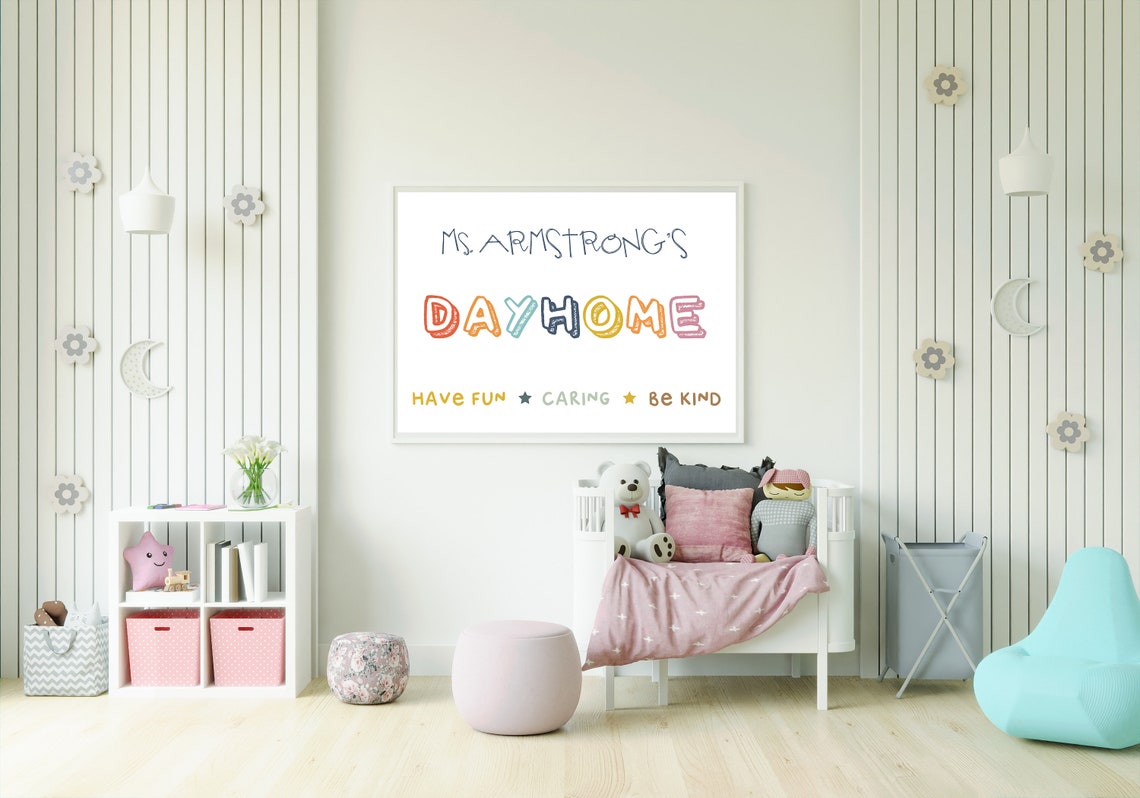Personalized Daycare Poster Decor, Kids Classroom Wall Art, Dayhome ...