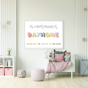 Personalized Daycare Poster Decor, Kids Classroom Wall Art, Dayhome ...