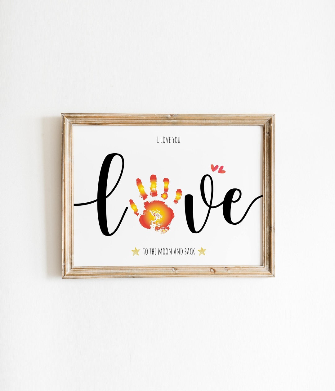 LOVE to the Moon and Back Handprint Art Craft, Heart Love Mother's Day ...