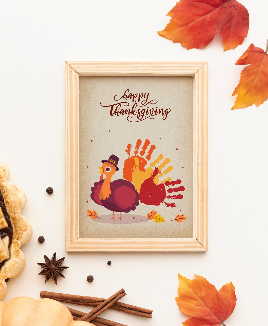 Happy Thanksgiving Handprint Art Craft, Kids Handprint Art, Toddler ...