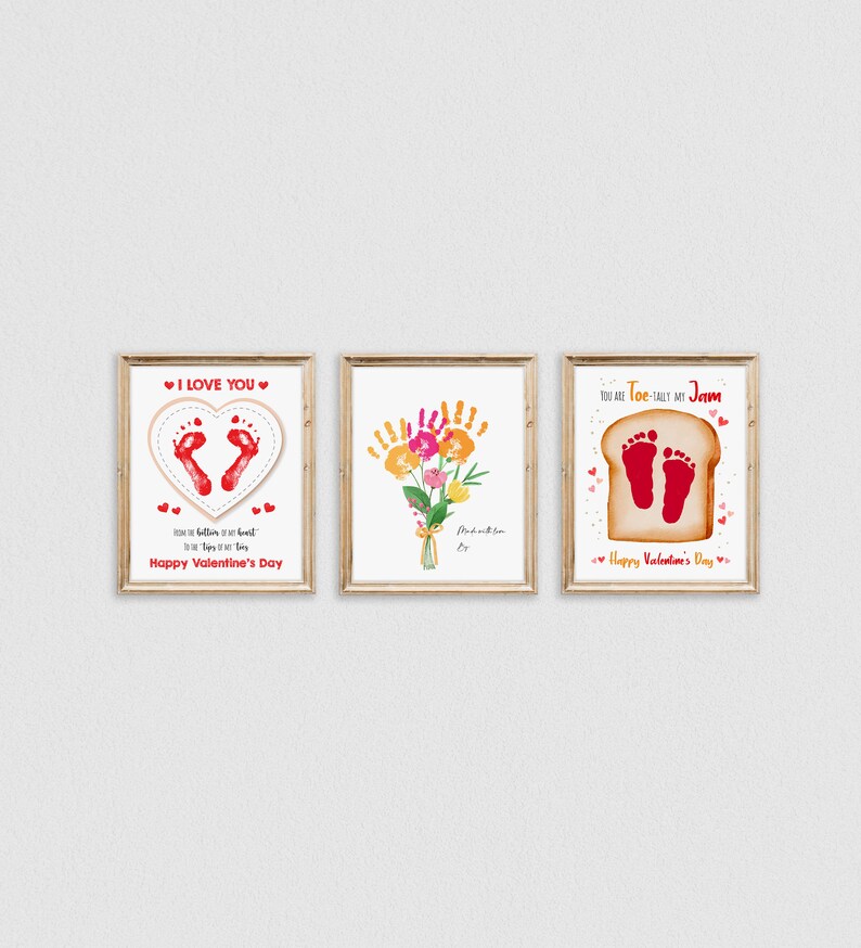 Valentine's Day Handprint Footprint Art Craft Set of 9 - Etsy