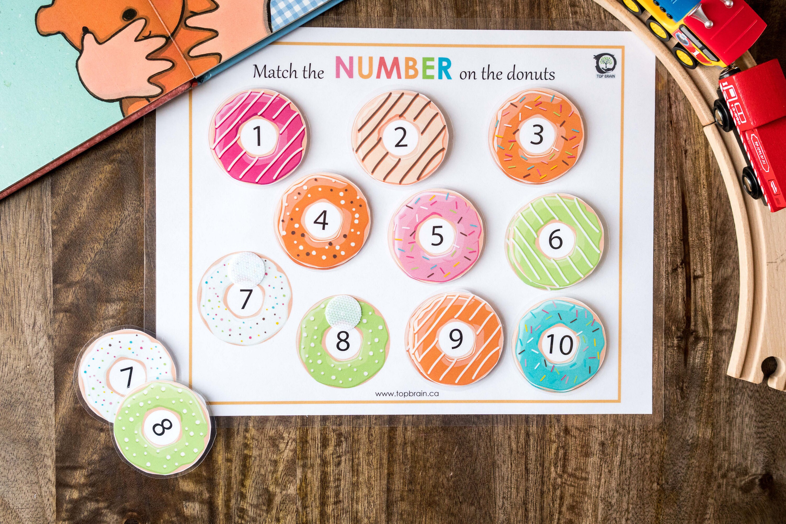 Match Numbers on the Donuts Printable Toddler Activities | Etsy