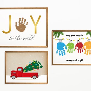 Christmas Handprint Footprint Art Craft Bundle, Christmas Gift for ...