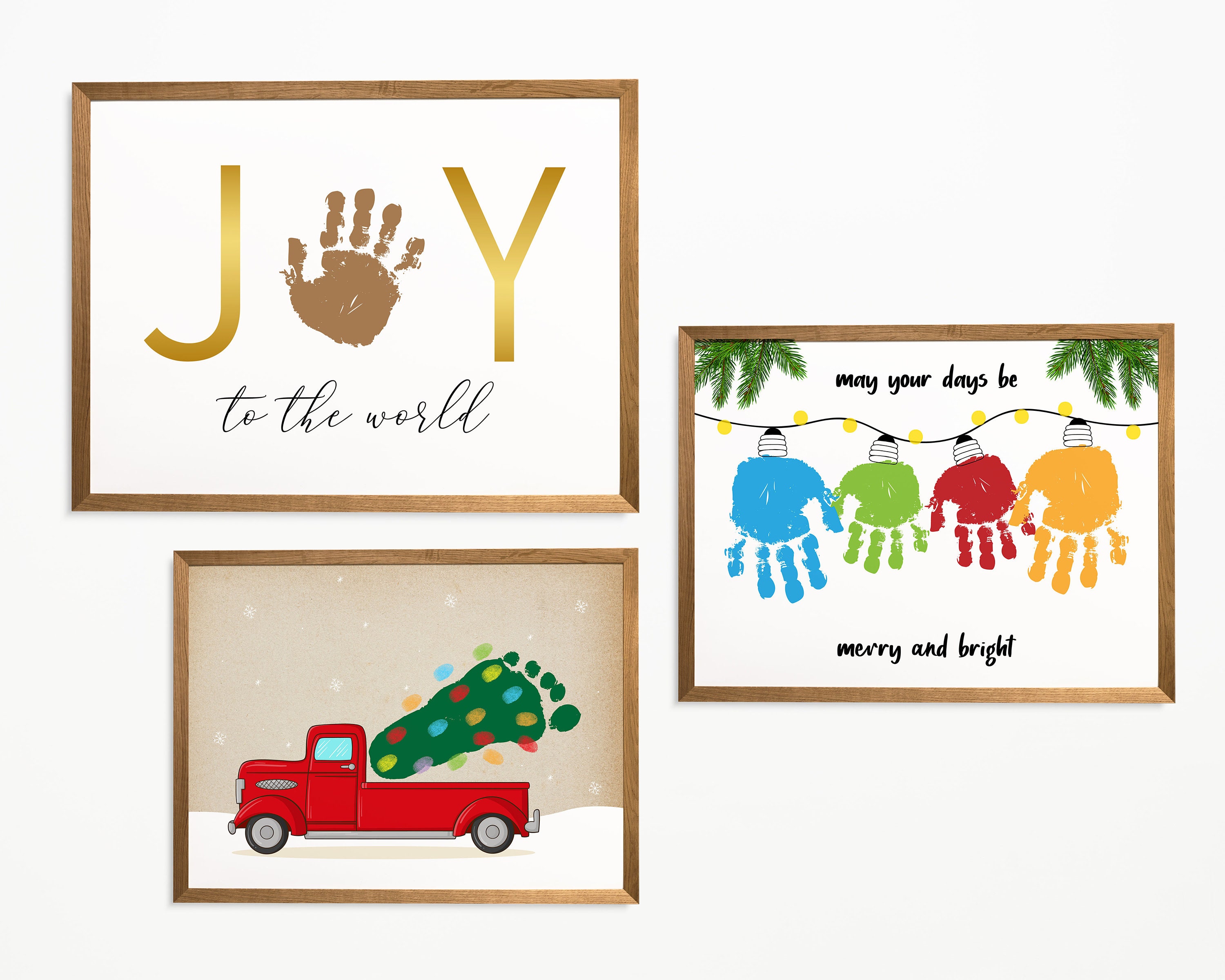 Christmas Handprint Footprint Art Craft Bundle, Christmas Gift for ...