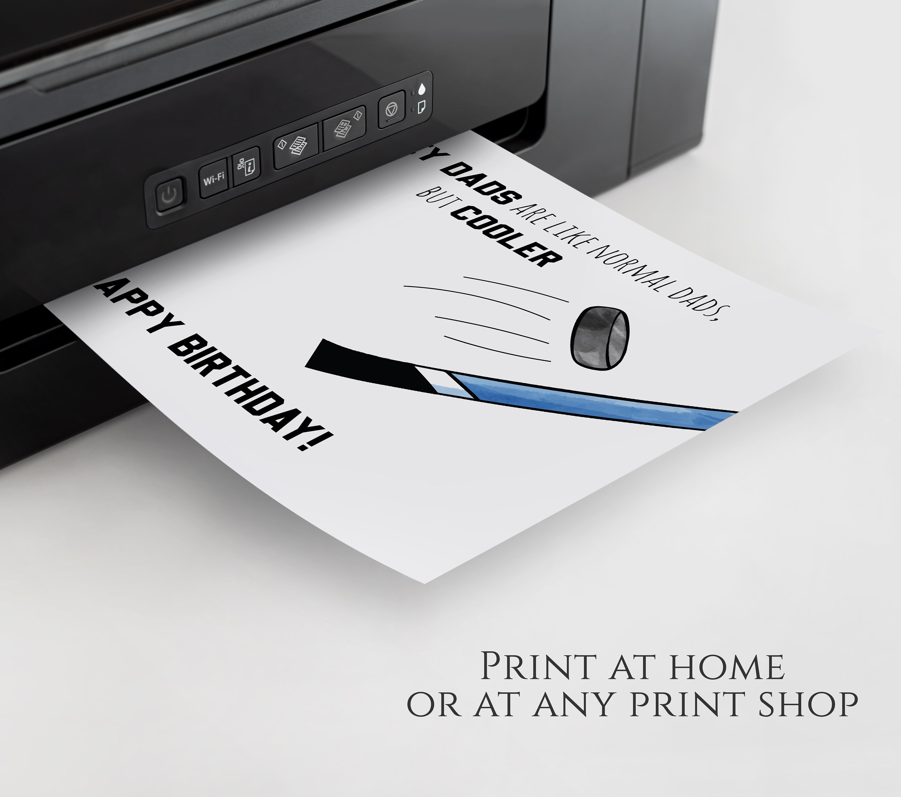 Hockey Dad Birthday Handprint Footprint Art Craft, DIY Baby Kids Card ...