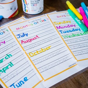 Tracing Worksheets Printable, Days of the Week, Months of the Year ...