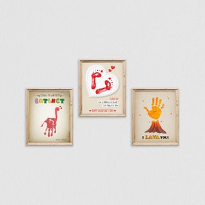 Valentine's Day Handprint Footprint Art Craft Set of 9, Love Valentines ...