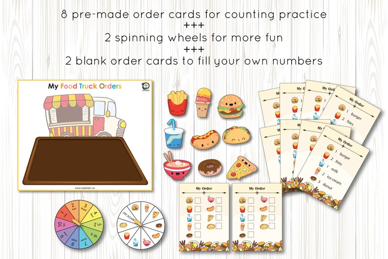 My Food Truck Orders Counting Toddler Activities Preschool - Etsy