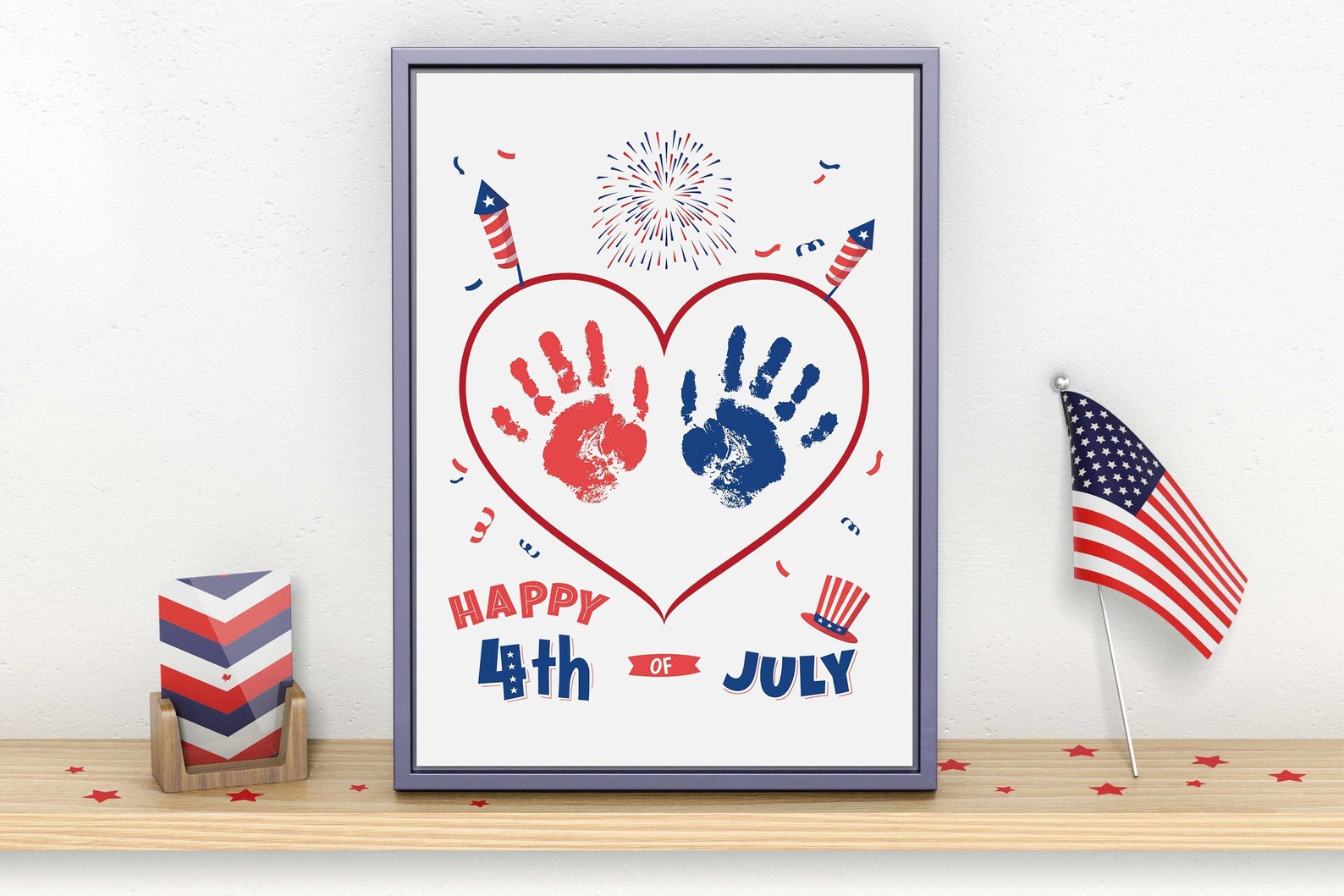 4th of July Independence Day Handprint Footprint Art Craft, USA Flag ...