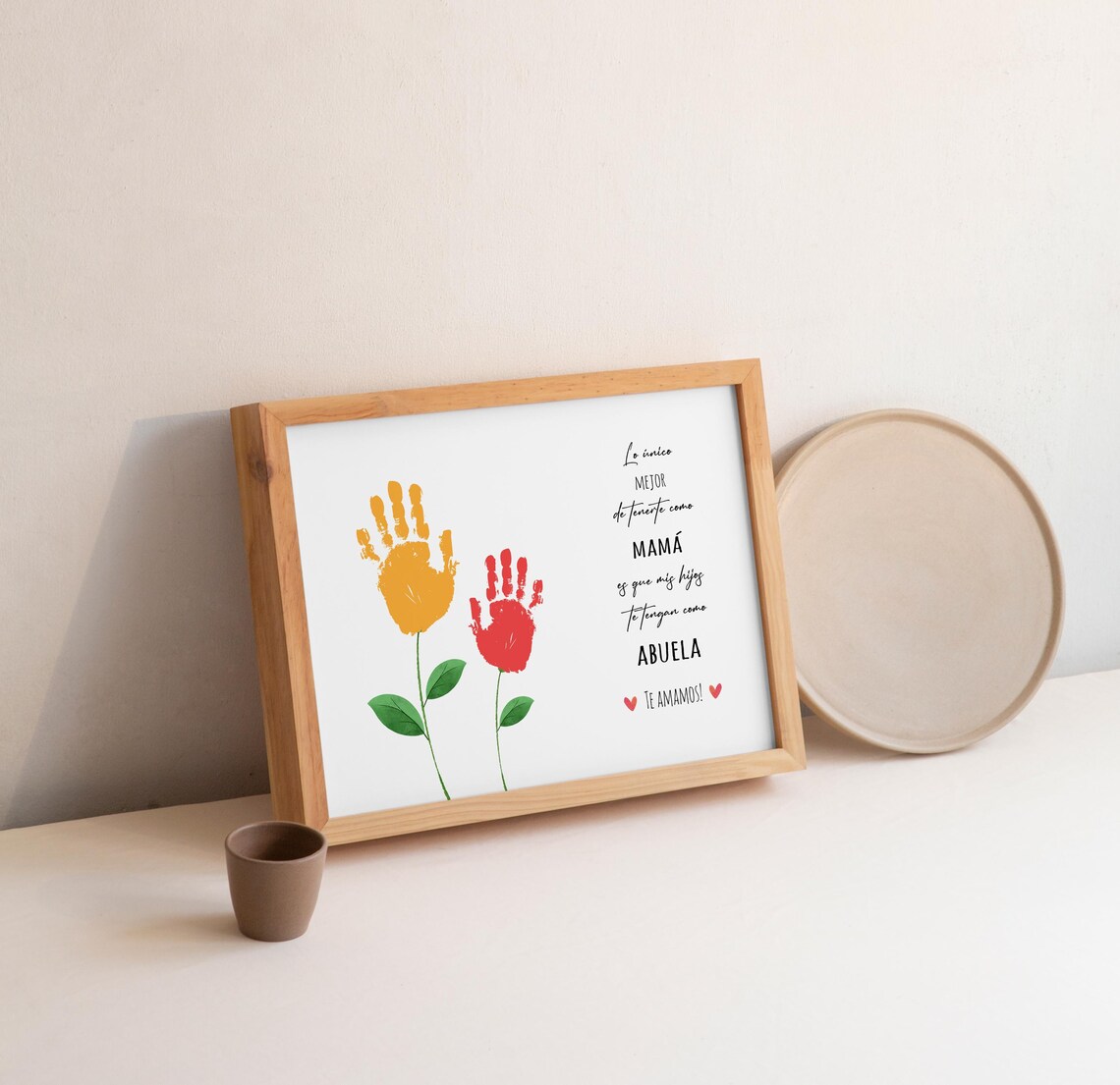 Flower Handprint for Grandma, Love Keepsake Floral Bouquet Mom Mother ...