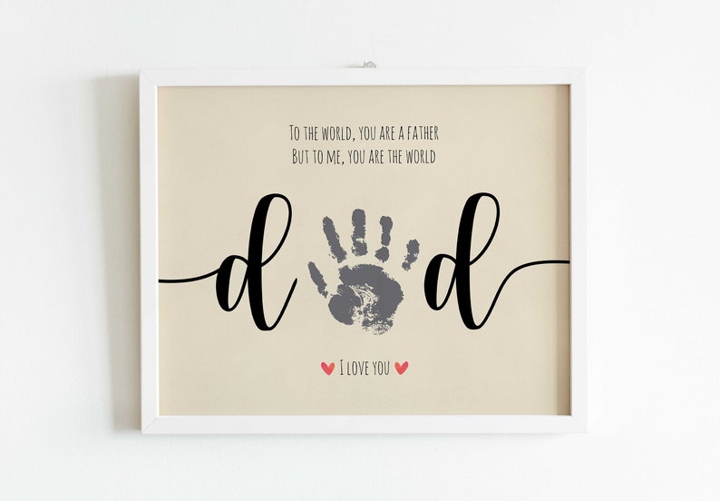 DAD Handprint Footprint Art Craft Father's Day Gift for - Etsy