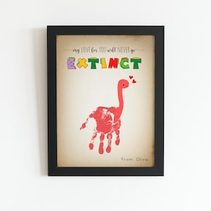 Dinosaur Handprint Art Craft, Mom Dad Happy Birthday Gift, Mother's Day ...