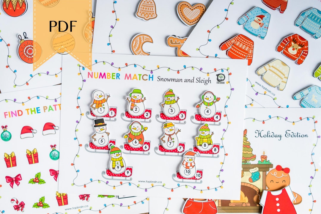 Christmas Busy Book Bundle 2 Printable PDF With 6 Activities, Preschool ...