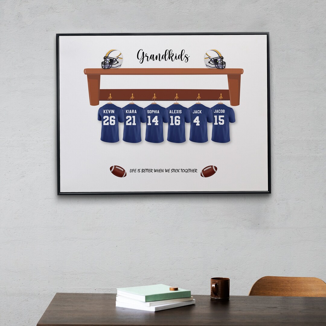 Personalized NFL Football Jersey Family Print, Custom Fathers Day Gift ...
