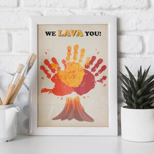 Handprint Art Craft, WE LAVA YOU, Valentine's Day Art, Mother's Day ...