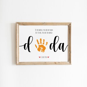Dada Handprint Footprint Art Craft, Father's Day Gift for Dad, DIY Baby ...