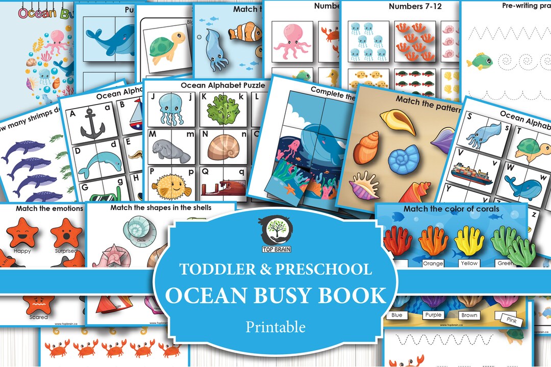 Kids Ocean Busy Book for Toddler, Alphabet Letters, Preschool ...