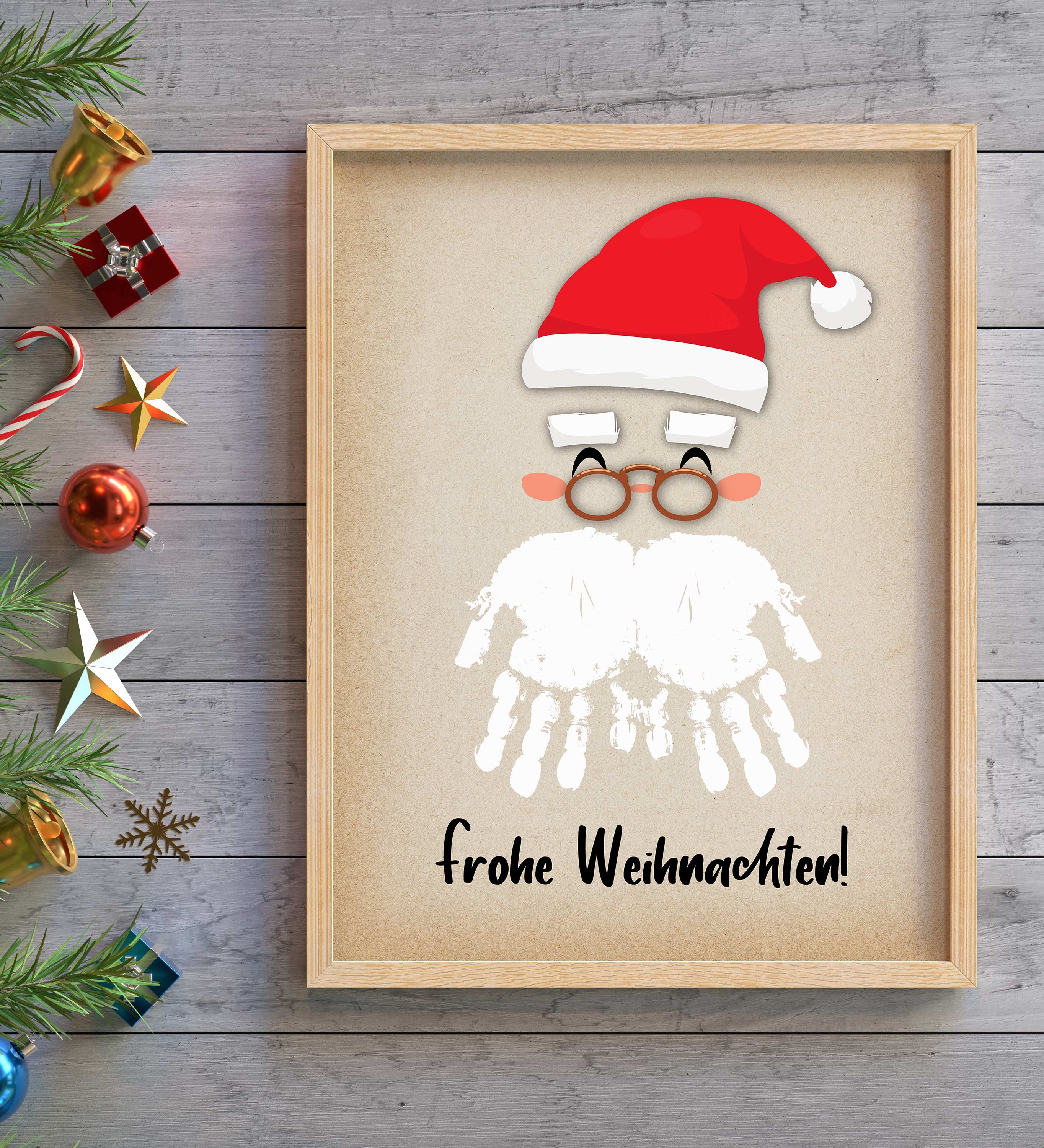 Christmas Santa Handprint Art, Footprint Art, Preschool Activities ...