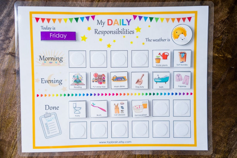 Kids Daily Responsibilities Chart 63 Extra Icons Only, Printable Daily ...