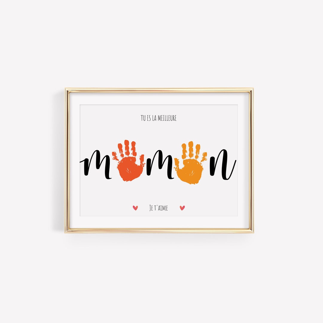 MAMAN Handprint Footprint Art Craft, Mothers Day Gift French, DIY Baby ...