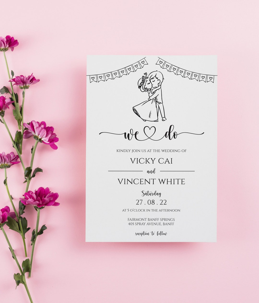 Personalized Wedding Invitation, Minimalist Wedding Invitation ...