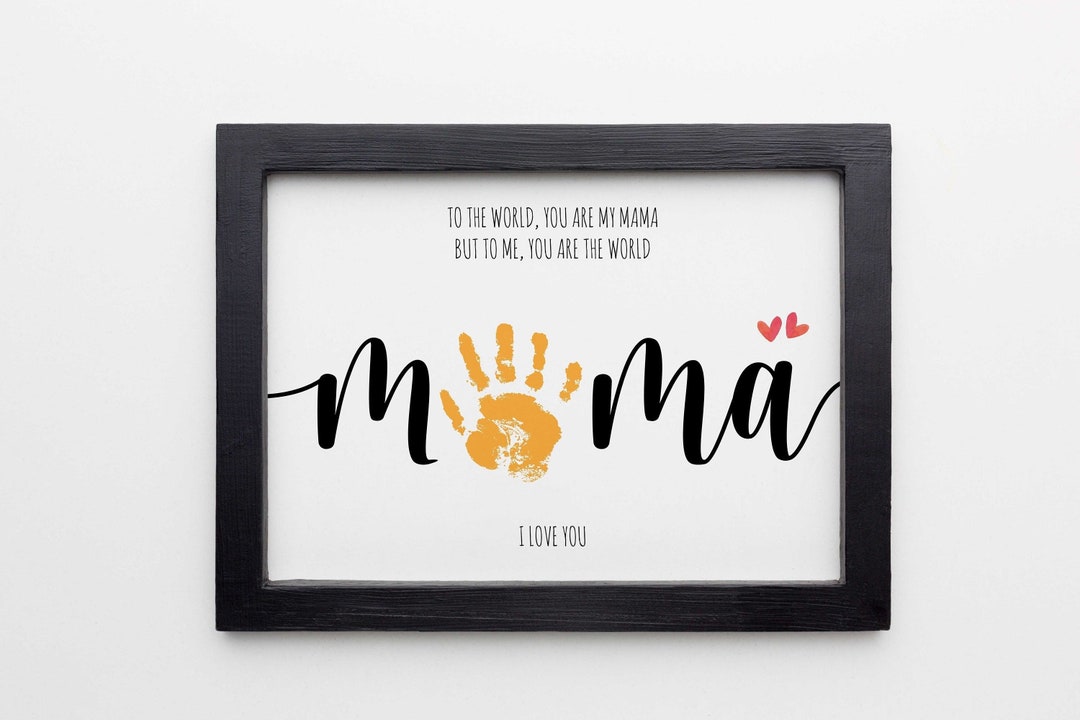 MAMA Handprint Footprint Art Craft, Mothers Day Gift for Mum, DIY Baby ...