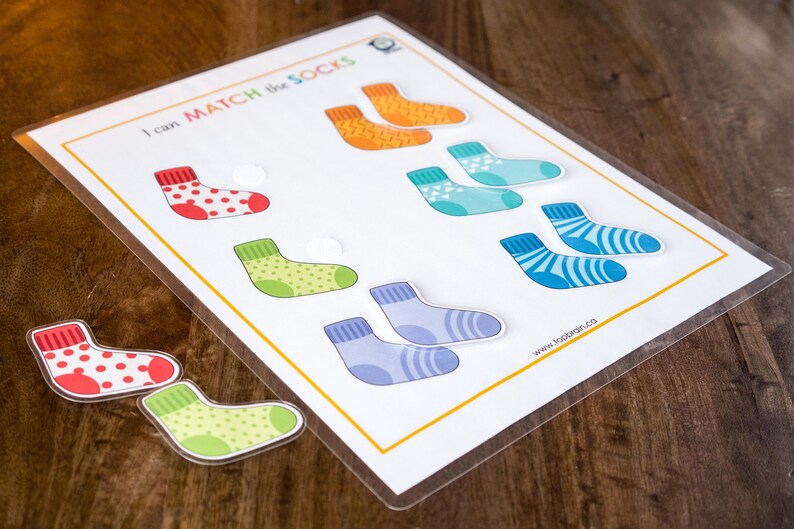 Kids Activity Socks Matching Busy Book Printable Toddler - Etsy