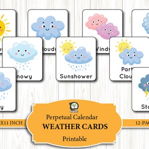 Printable Perpetual Calendar for Kids Circle Time Board, Preschool ...