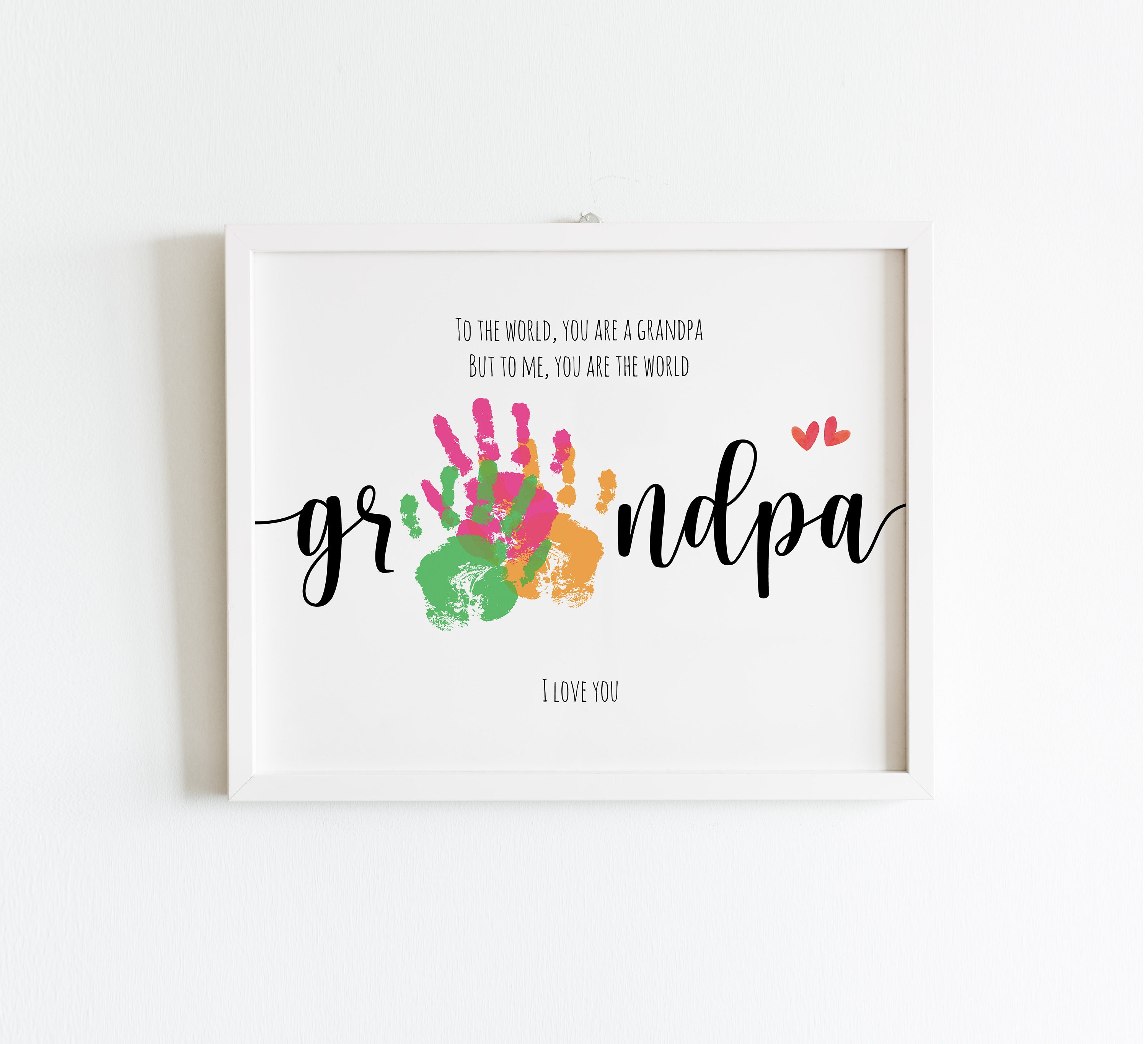 Grandpa Handprint Footprint Art Craft, Fathers Day Gift, Grandfather ...