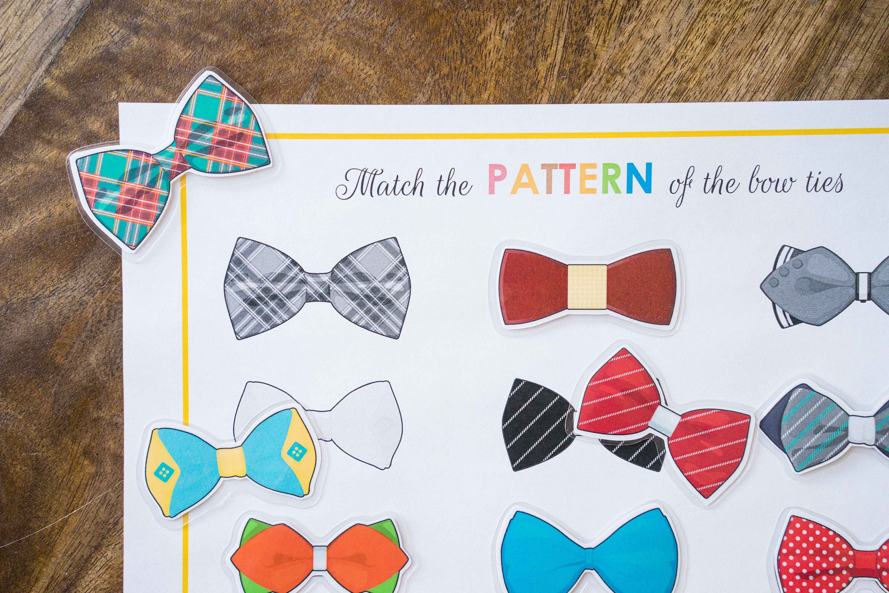 Bow Tie Pattern Preschool Worksheets Preschool Curriculum - Etsy España