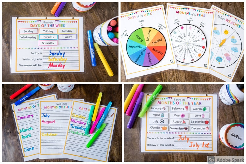 Circle Time Printable Tell Time Instant Download Preschool | Etsy