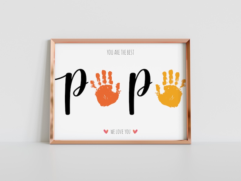 PAPA We Love You Handprint Footprint Art Craft, Father's Day Gift for ...