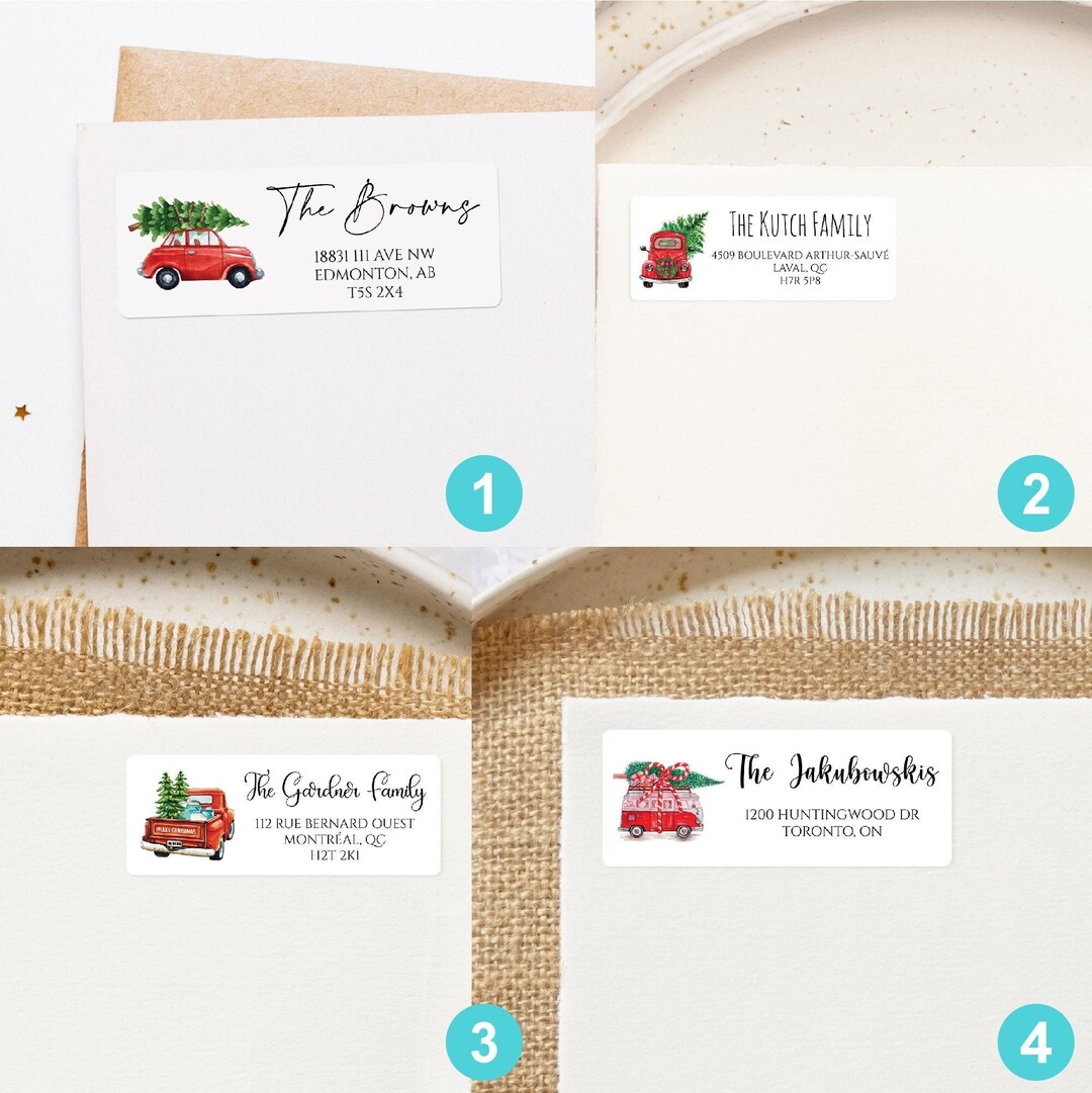 Personalized Return Address Labels, Christmas Tree Return Address ...