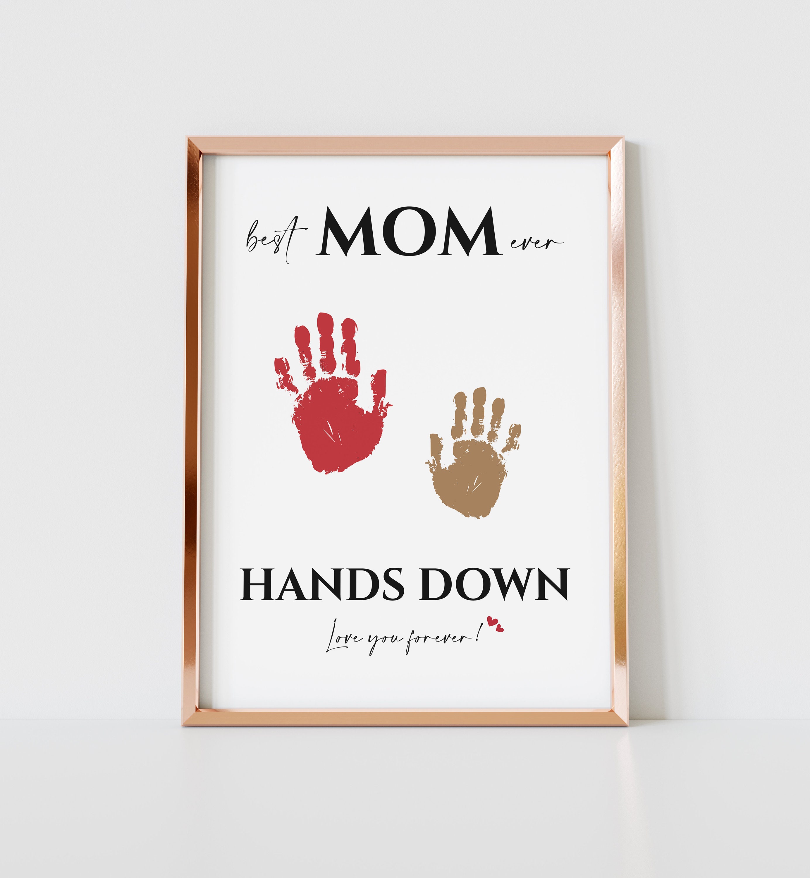 Mothers Day Art Print Handprint Love Keepsake Floral Bouquet Mom ...