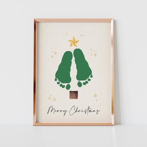 Christmas Tree Handprint Footprint Art Craft, Christmas Gift for ...