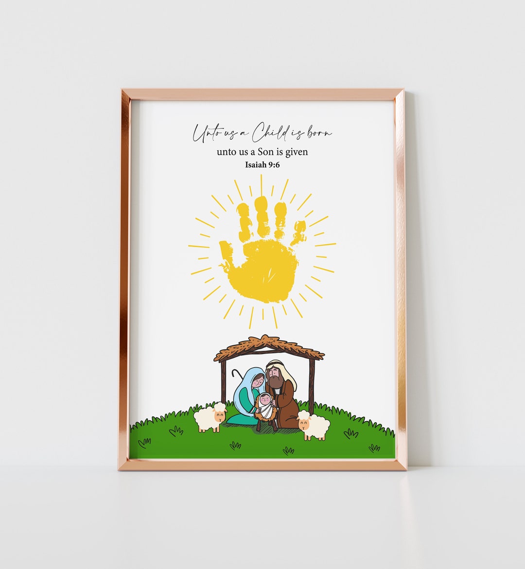 Printable Nativity Handprint Craft Handprint Template Footprint ...